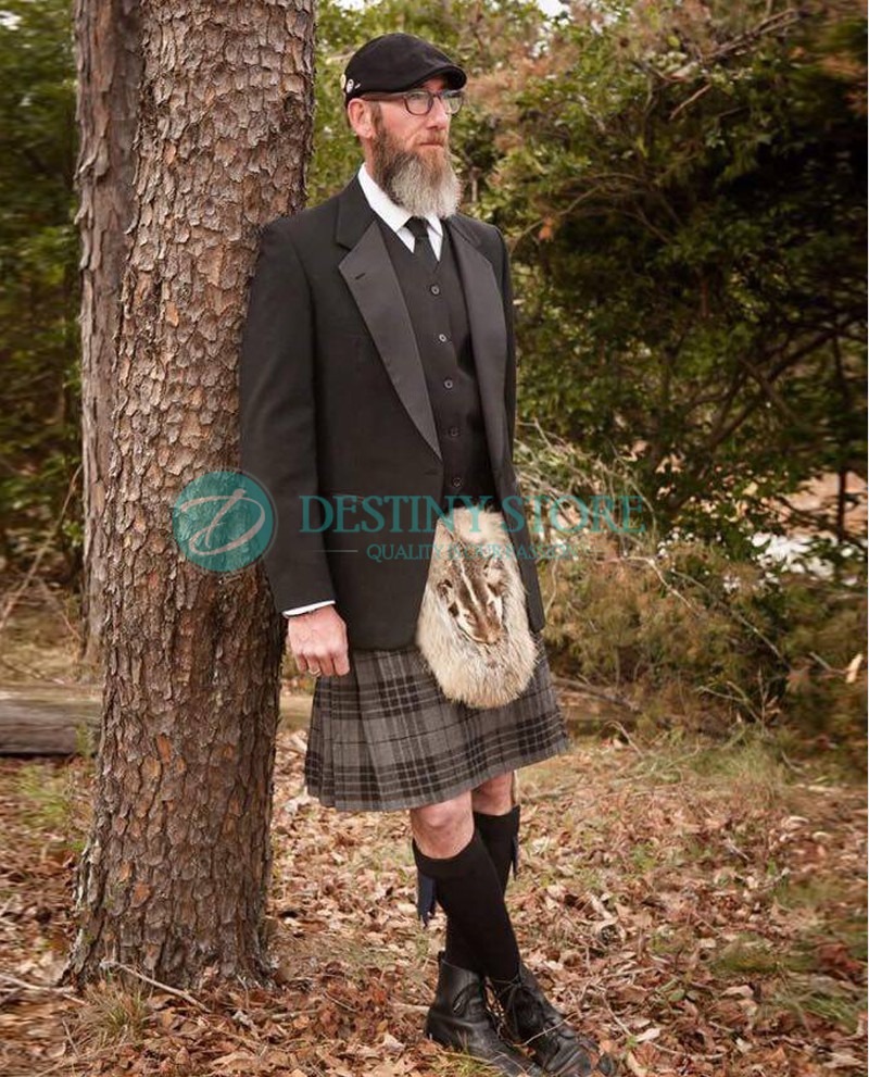 Scottish Grey Tartan Clan Kilt